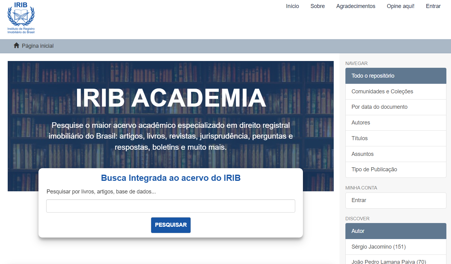 Associe-se ao IRIB e consulte o maior acervo acadêmico especializado em ...